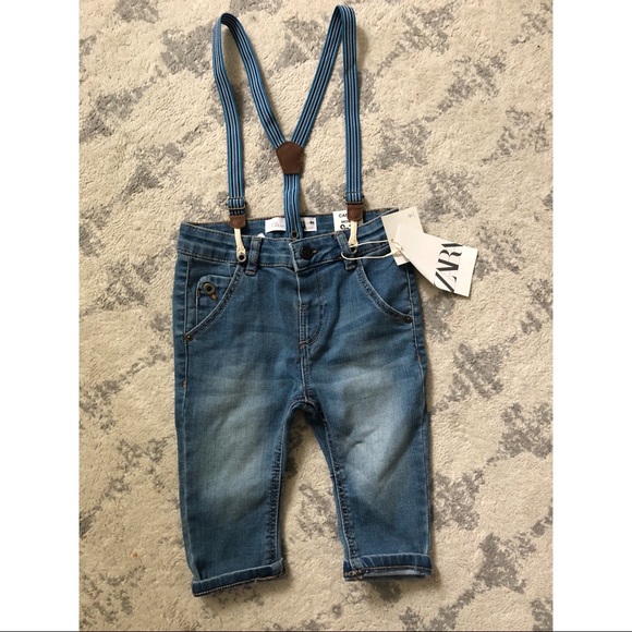 Zara | Bottoms | Zara Nwt Jeans W Suspenders 92mo | Poshmark